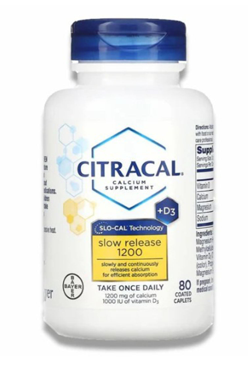 Citrical Calcium Supplement Slow Release 1200 + D3, Coated Tablets 80 ...